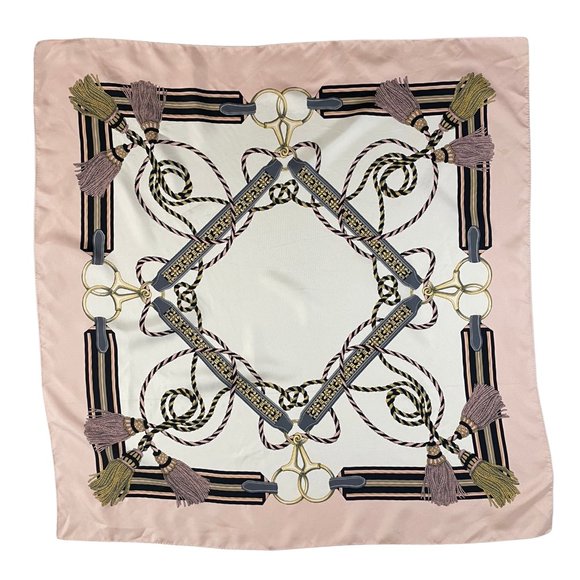 Talbots | Accessories | Vintage Equestrian Tassel Chain Print Silk ...